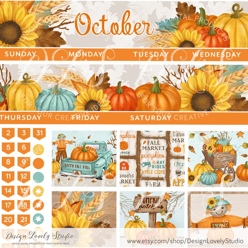 October Monthly Planner Kit October Monthly Printable - Etsy