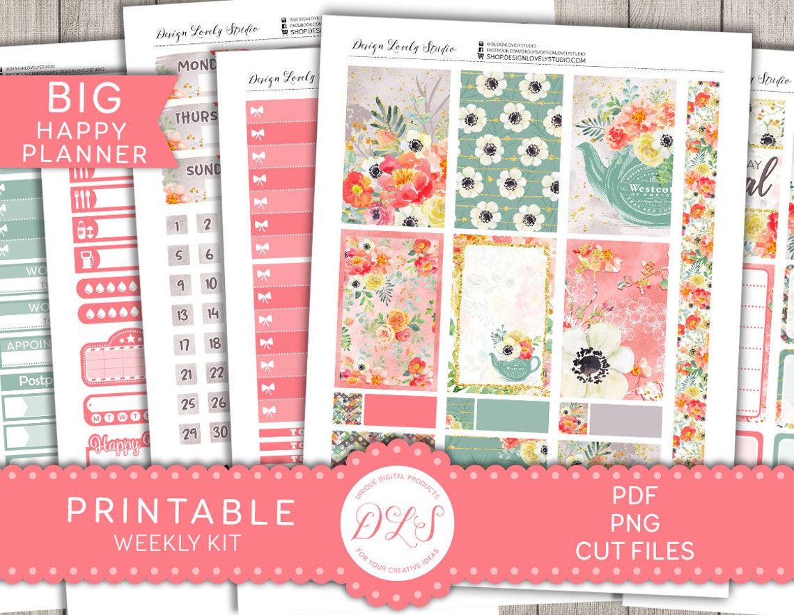 Big Happy Planner PRINTABLE Stickers Weekly Stickers Kit - Etsy