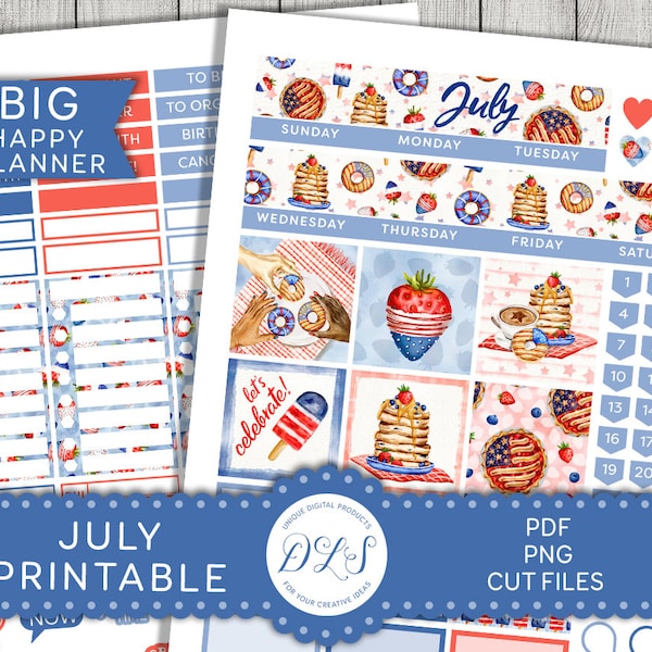 4th of July Planner Stickers - Etsy