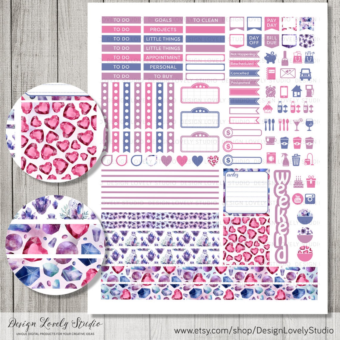 Printable Mini Happy Planner Stickers, Happy Planner Weekly Kit ...