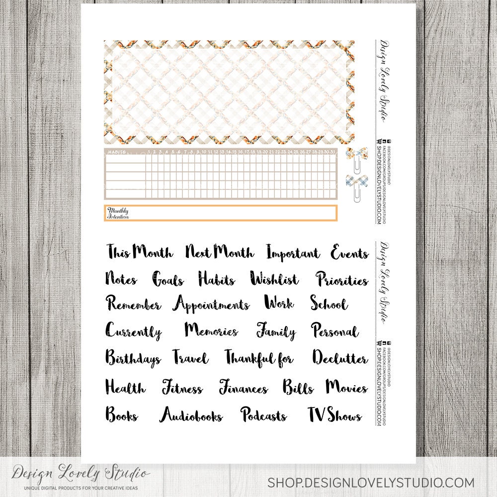 Printable NOVEMBER Notes Page Stickers Fall Planner Stickers | Etsy