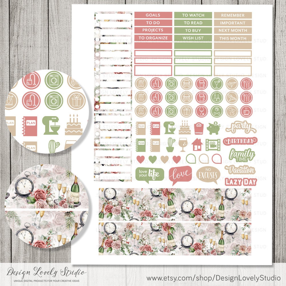 Printable JANUARY Planner Stickers January Monthly Stickers - Etsy