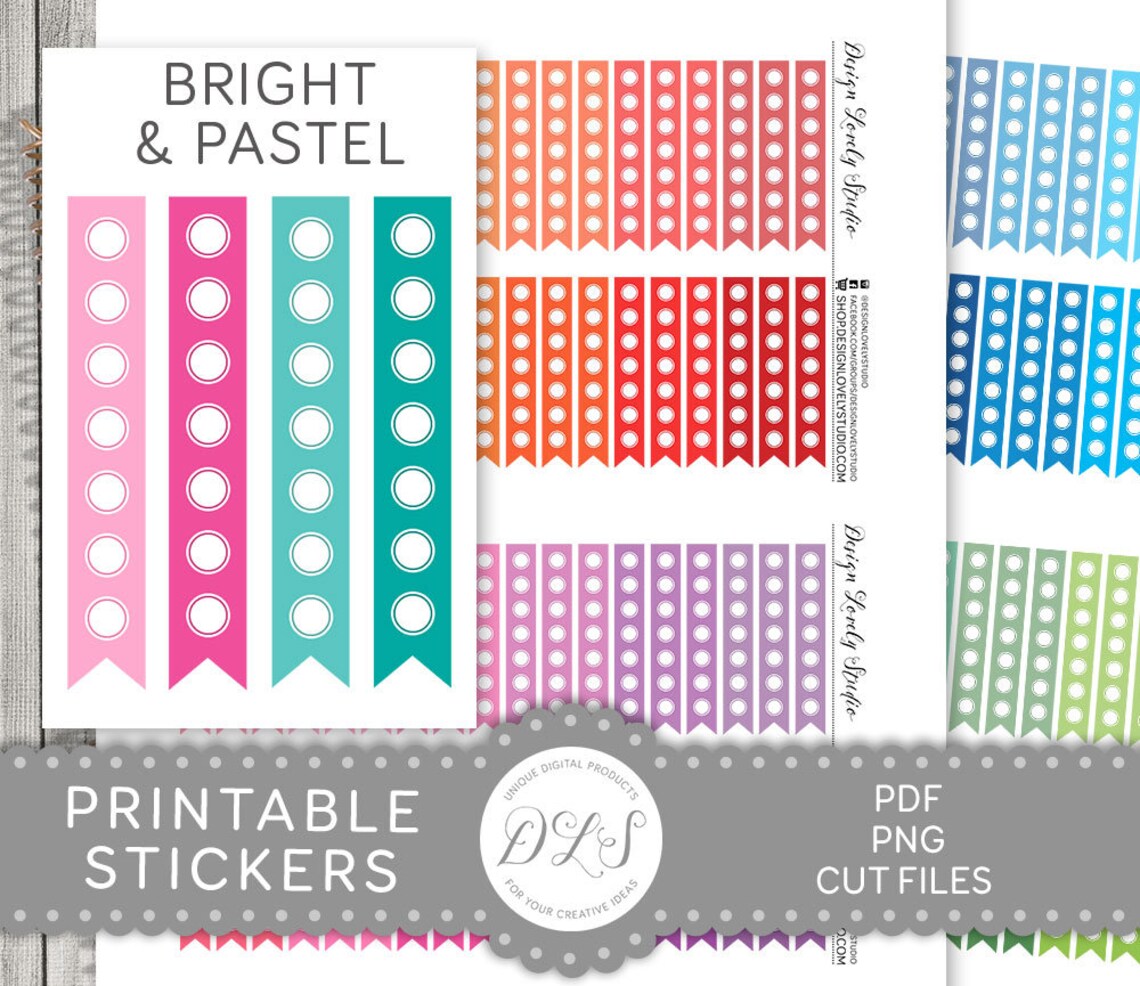 Printable CHECKLIST Planner Stickers Dots Checklist Planner | Etsy