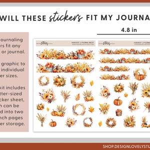 Autumn Printable Floral Deco Stickers, Fall Journaling Stickers ...