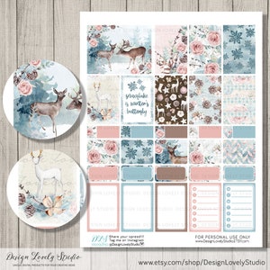 Printable WINTER Planner Stickers Kit, Happy Planner Weekly Stickers ...