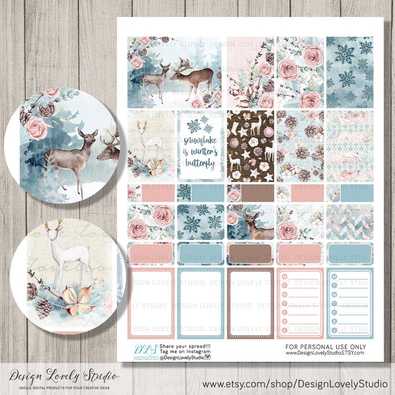 Printable WINTER Planner Stickers Kit Happy Planner Weekly | Etsy