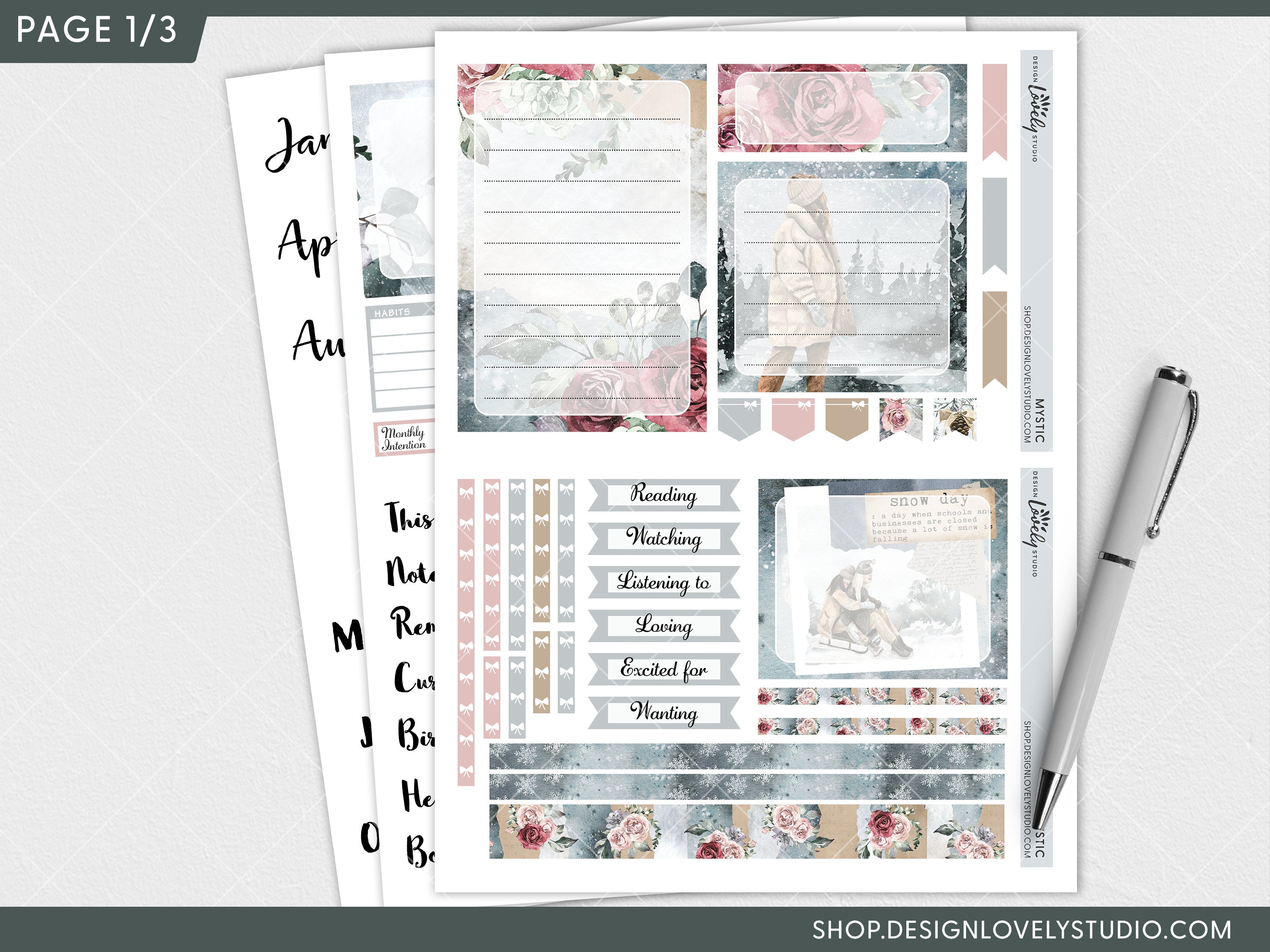 Printable Notes Page Kit Printable Planner Stickers Monthly - Etsy UK