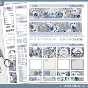 January Monthly Sticker Kit, January Planner Stickers, New Year ...