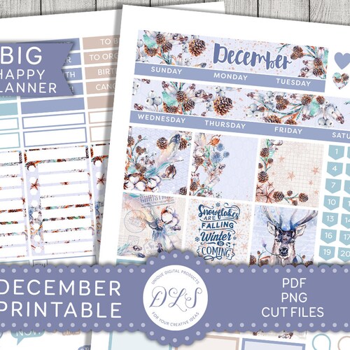 Printable NOVEMBER Monthly Stickers Kit Happy Planner Monthly - Etsy