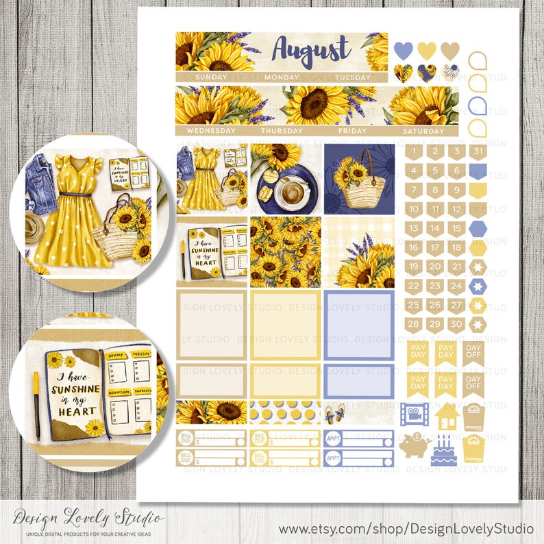 AUGUST Planner Stickers Happy Planner Monthly Stickers - Etsy