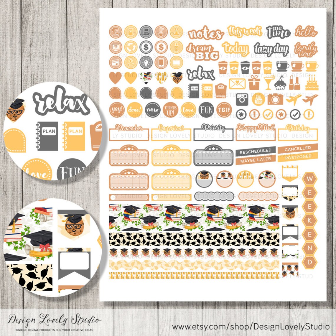 Printable Graduation Planner Kit Graduation Planner Stickers - Etsy