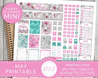 Mini Happy Planner MAY Stickers Kit Printable May Monthly | Etsy