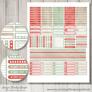 CHRISTMAS Planner Stickers Kit, Printable Weekly Kit, Fits Erin Condren ...