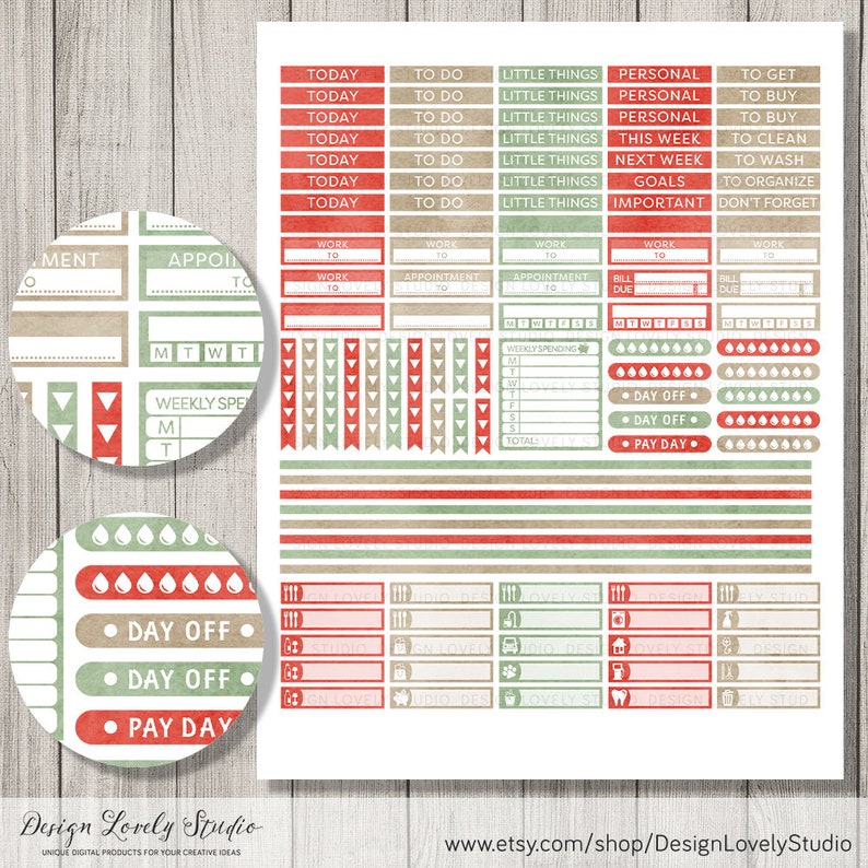 CHRISTMAS Planner Stickers Kit Printable Weekly Kit Fits - Etsy
