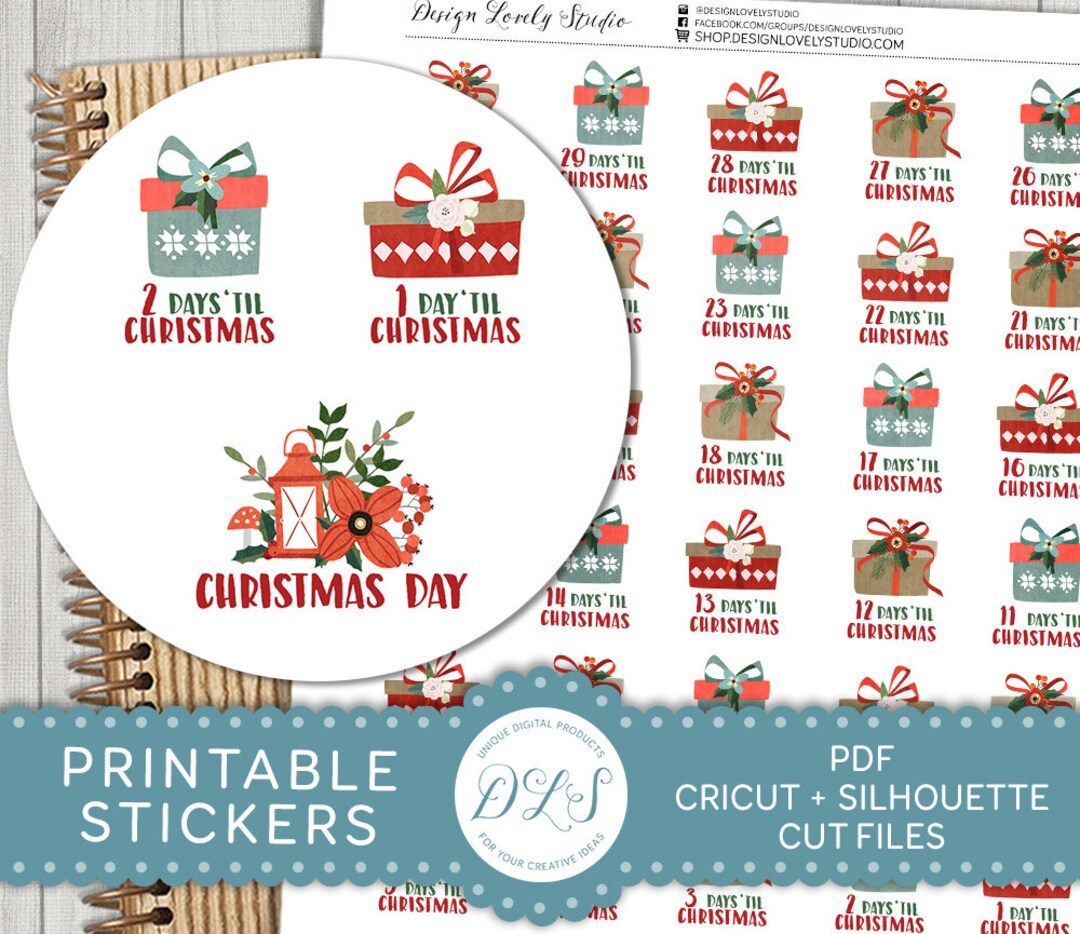 Christmas Countdown Stickers, Holidays Countdown Stickers, Christmas ...