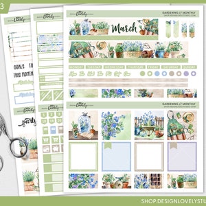 March Planner Stickers, Spring Planner Stickers, Printable Planner ...