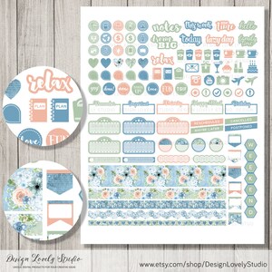 FLORAL Planner Stickers, Spring Floral Planner Stickers, Printable ...