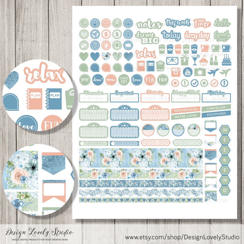 FLORAL Planner Stickers Spring Floral Planner Stickers - Etsy