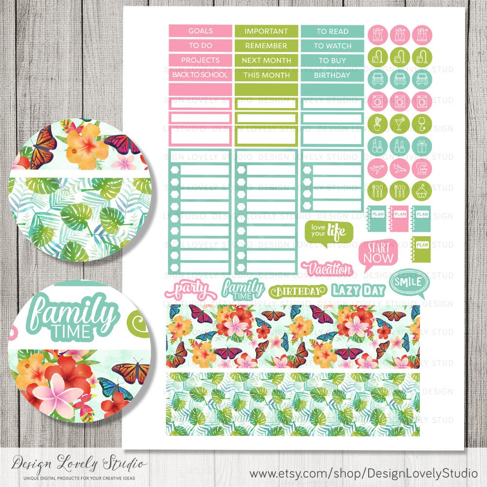August Monthly Kit, Happy Planner August Stickers, August Monthly ...