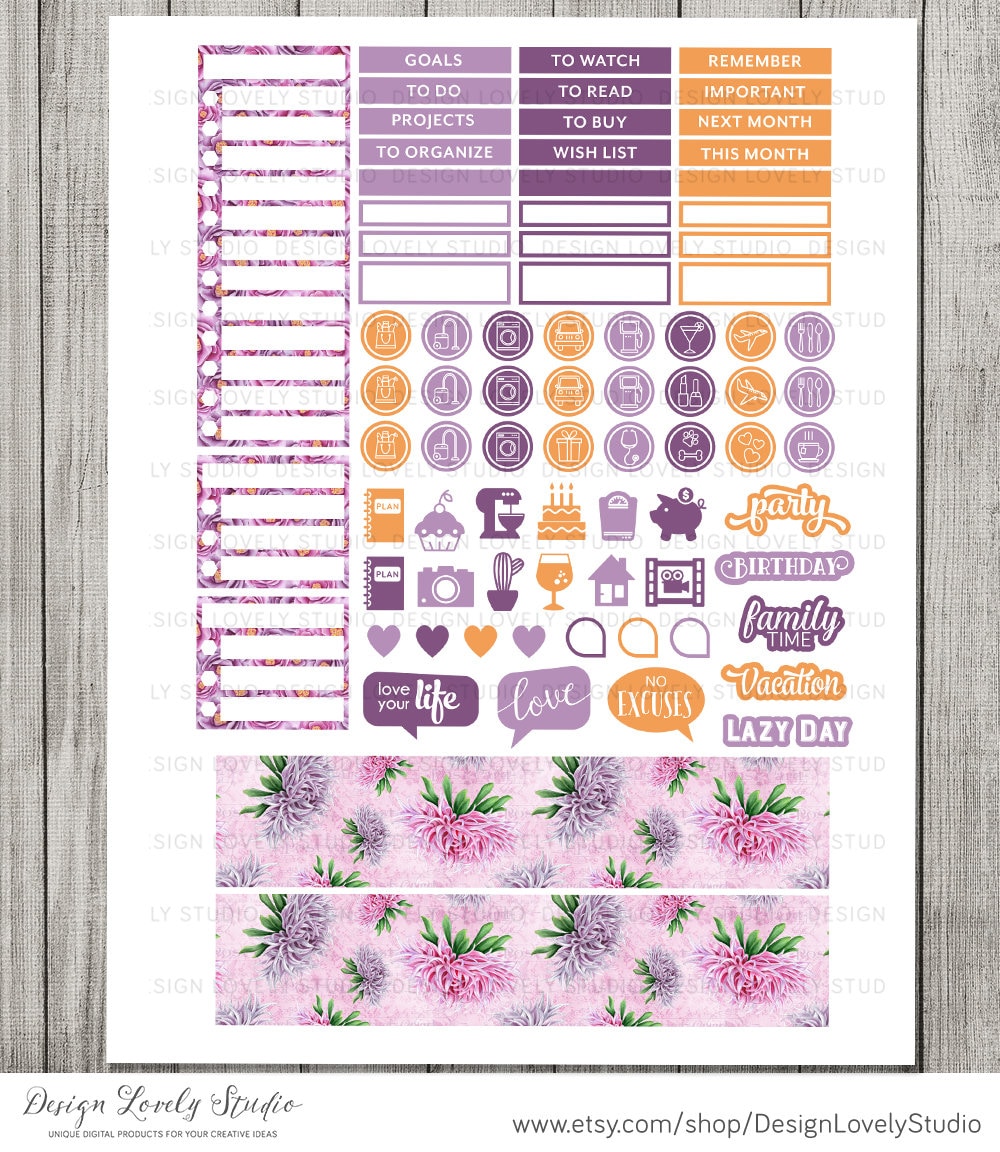 Printable Monthly Planner Stickers Monthly Stickers - Etsy