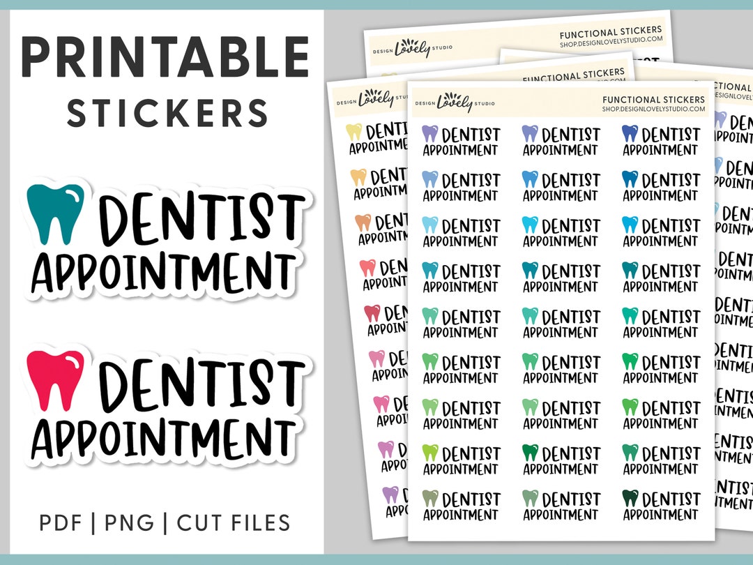 Dentist Appointment Planner Stickers, Dentist Appointment Reminder ...