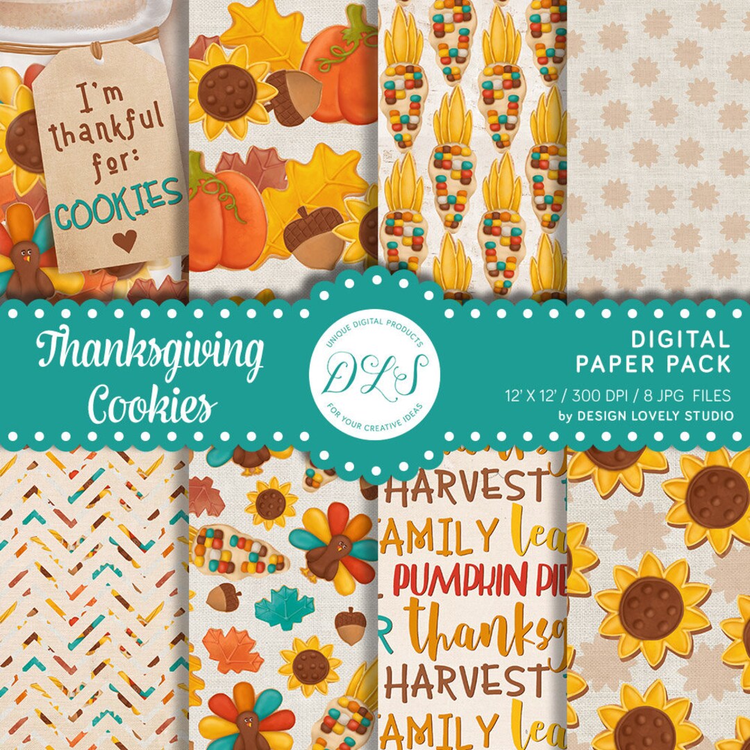Thanksgiving Digital Paper, Thanksgiving Digital Background ...
