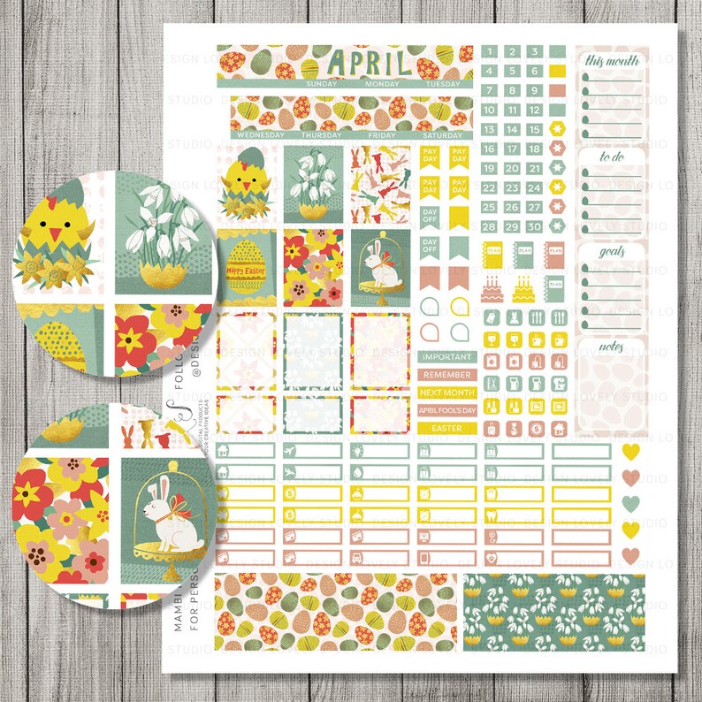 Easter Mini Happy Planner April Mini Happy Planner Printable - Etsy
