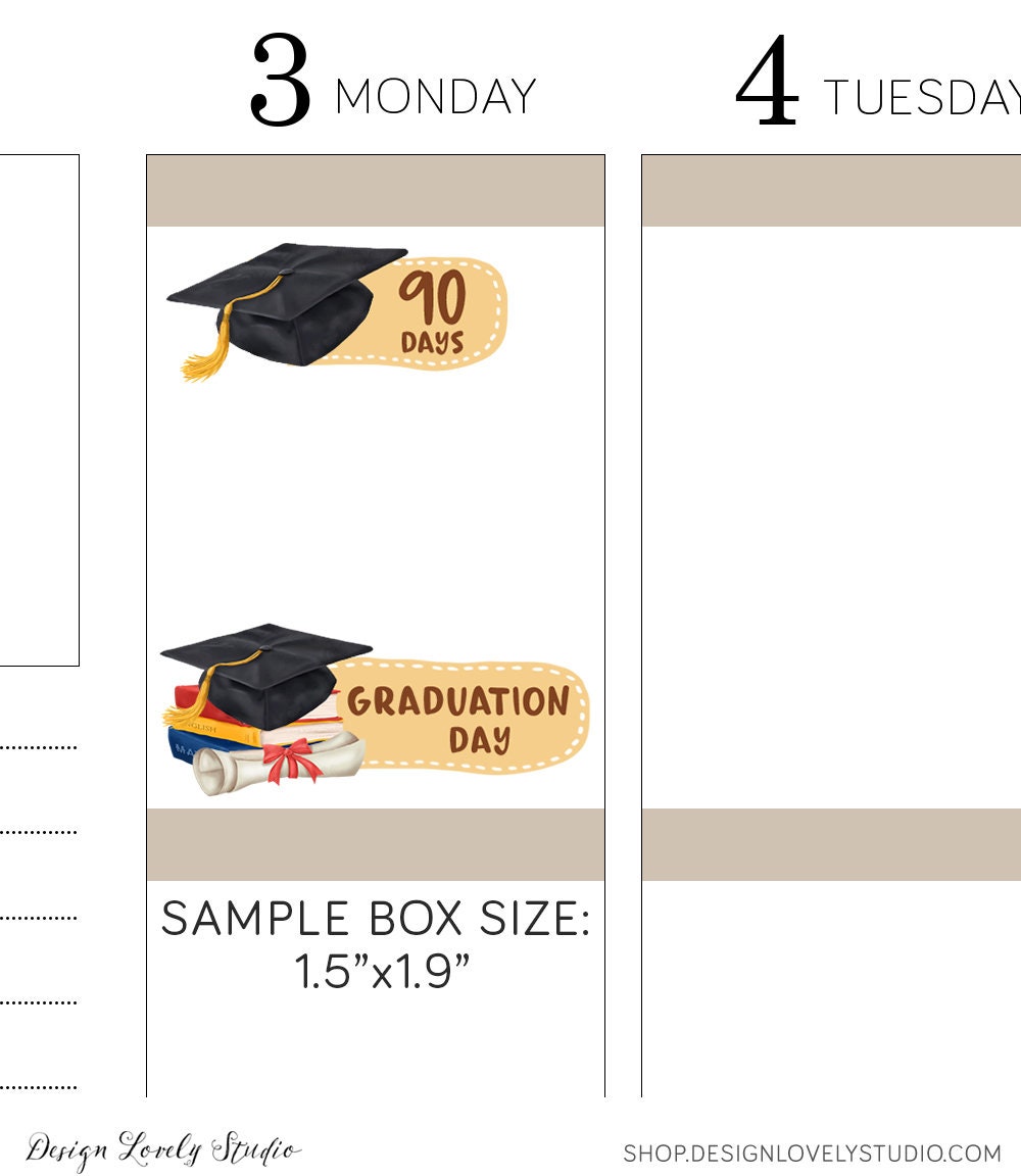 Graduation Countdown Planner Stickers Graduation Planner - Etsy