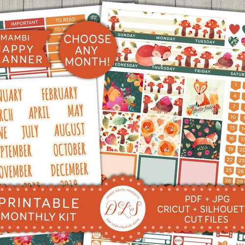 Printable MAY Planner Stickers Kit Happy Planner MAY Monthly - Etsy