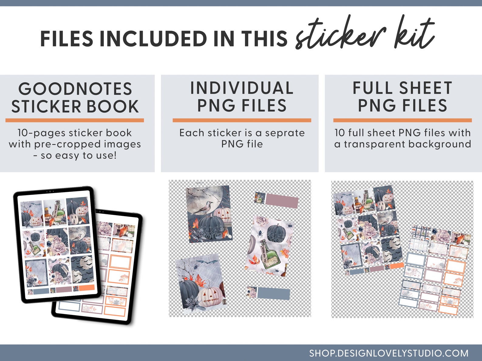 Halloween Digital Stickers Goodnotes Stickers Digital - Etsy