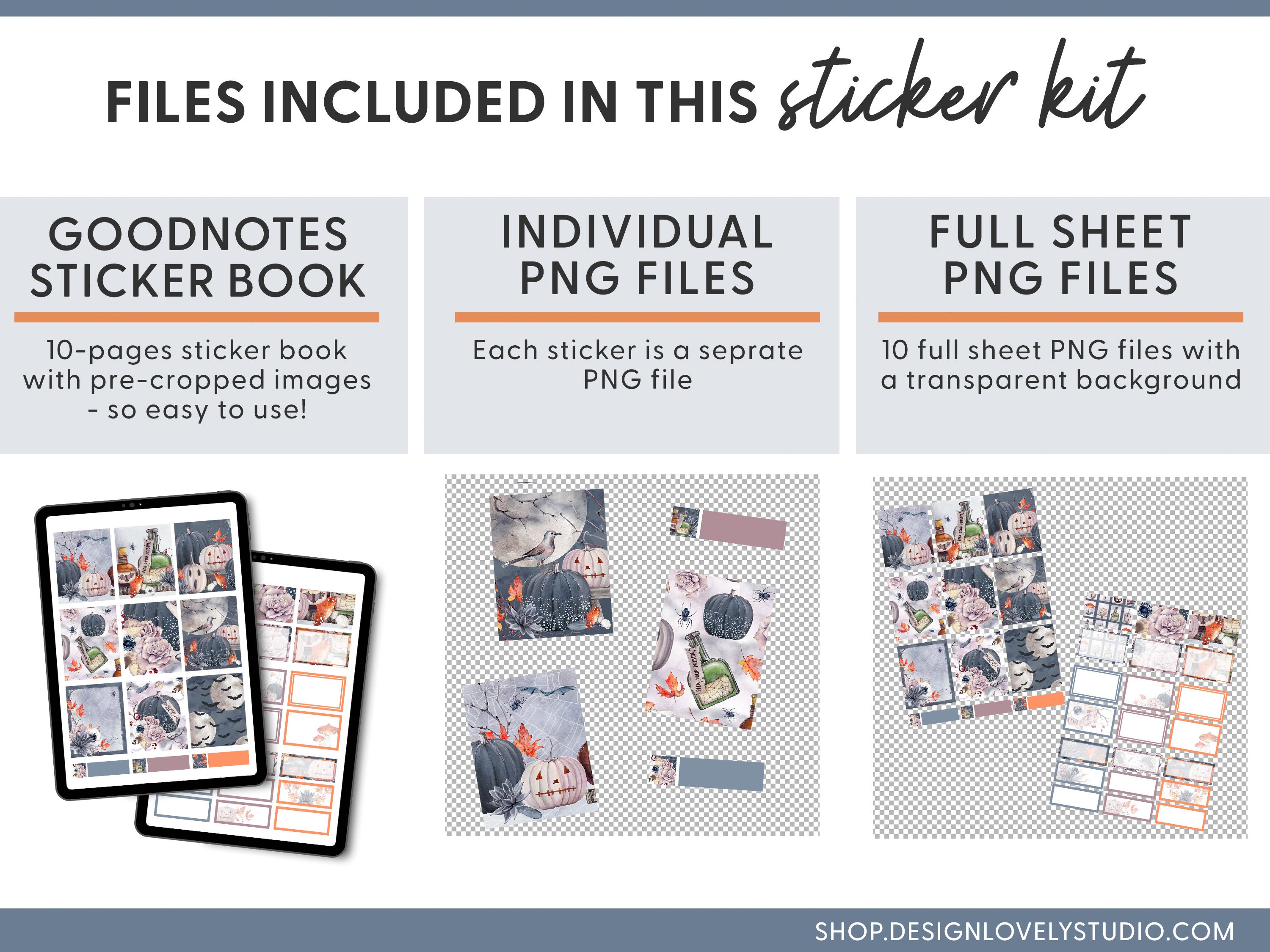 Halloween Digital Stickers, Goodnotes Stickers, Digital Planner ...