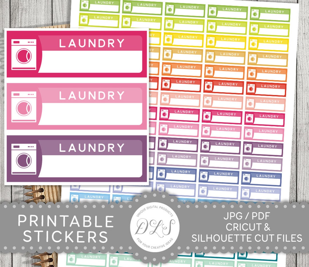 Laundry Planner Stickers, Laundry Printable Stickers, to Wash Planner ...