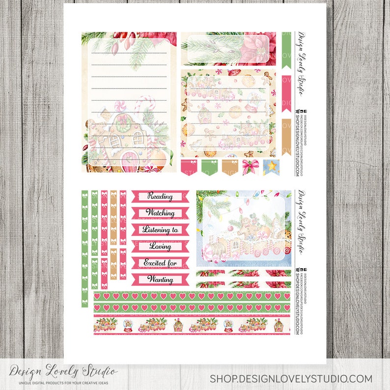 December Notes Page Stickers Printable Planner Stickers Erin - Etsy