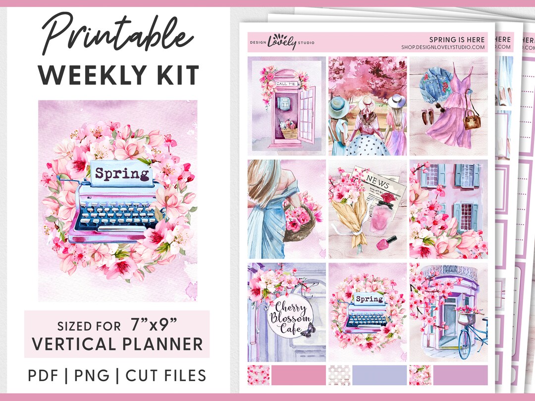 Spring Planner Stickers, Printable Planner Stickers, Floral Stickers ...