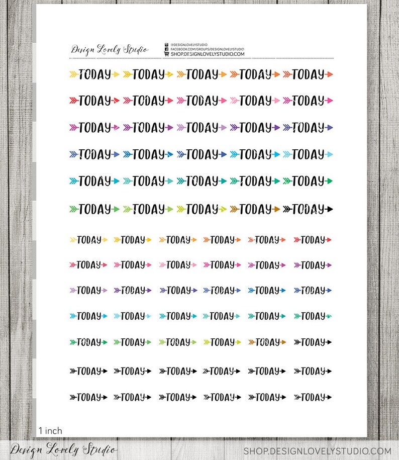 TODAY Script Headers Stickers Printable Script Planner | Etsy