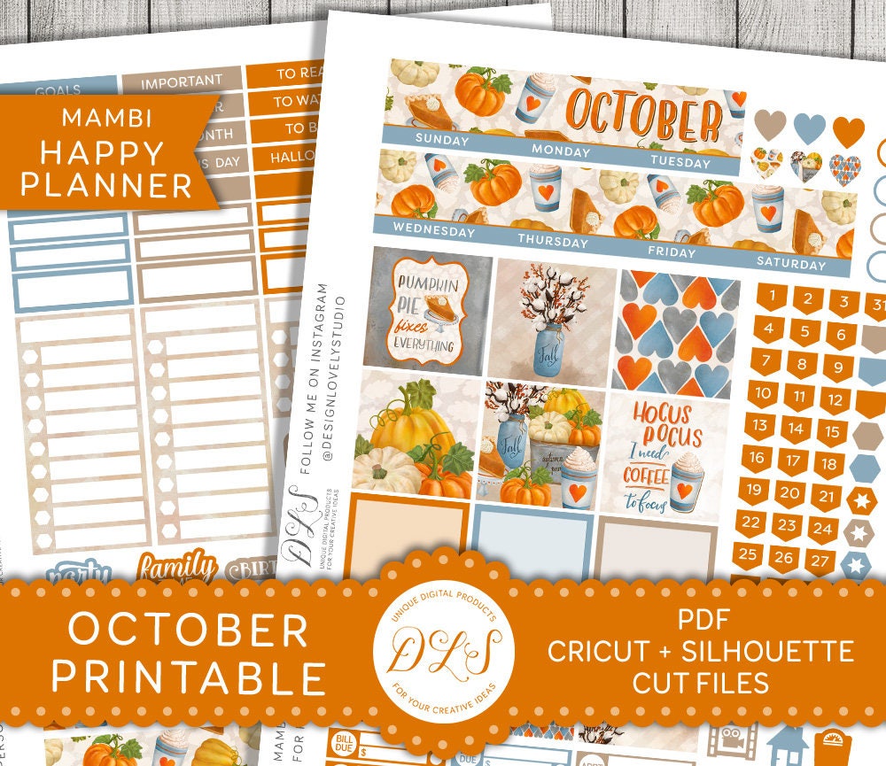 October Happy Planner Happy Planner October Monthly Kit - Etsy