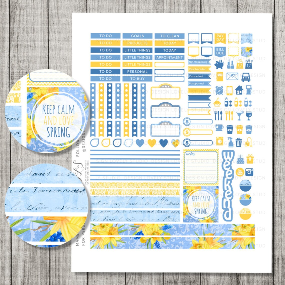 Mini Happy Planner Printable Stickers Weekly Planner Kit - Etsy