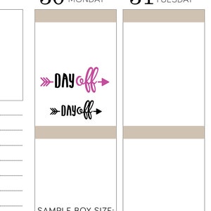 DAY OFF Script Planner Stickers, Printable Typography Planner Stickers ...