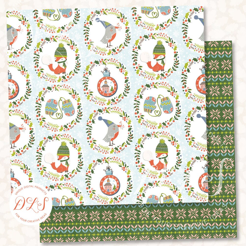 Christmas Digital Paper Winter Digital Paper Christmas | Etsy
