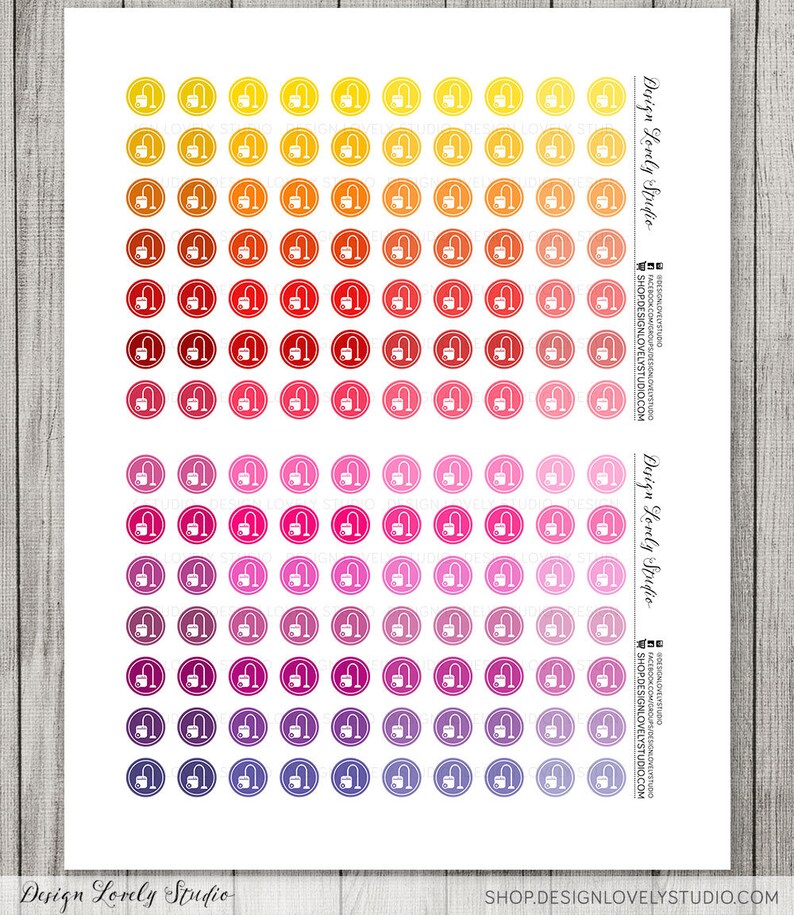 Vacuuming Planner Stickers Printable Vacuuming Stickers - Etsy