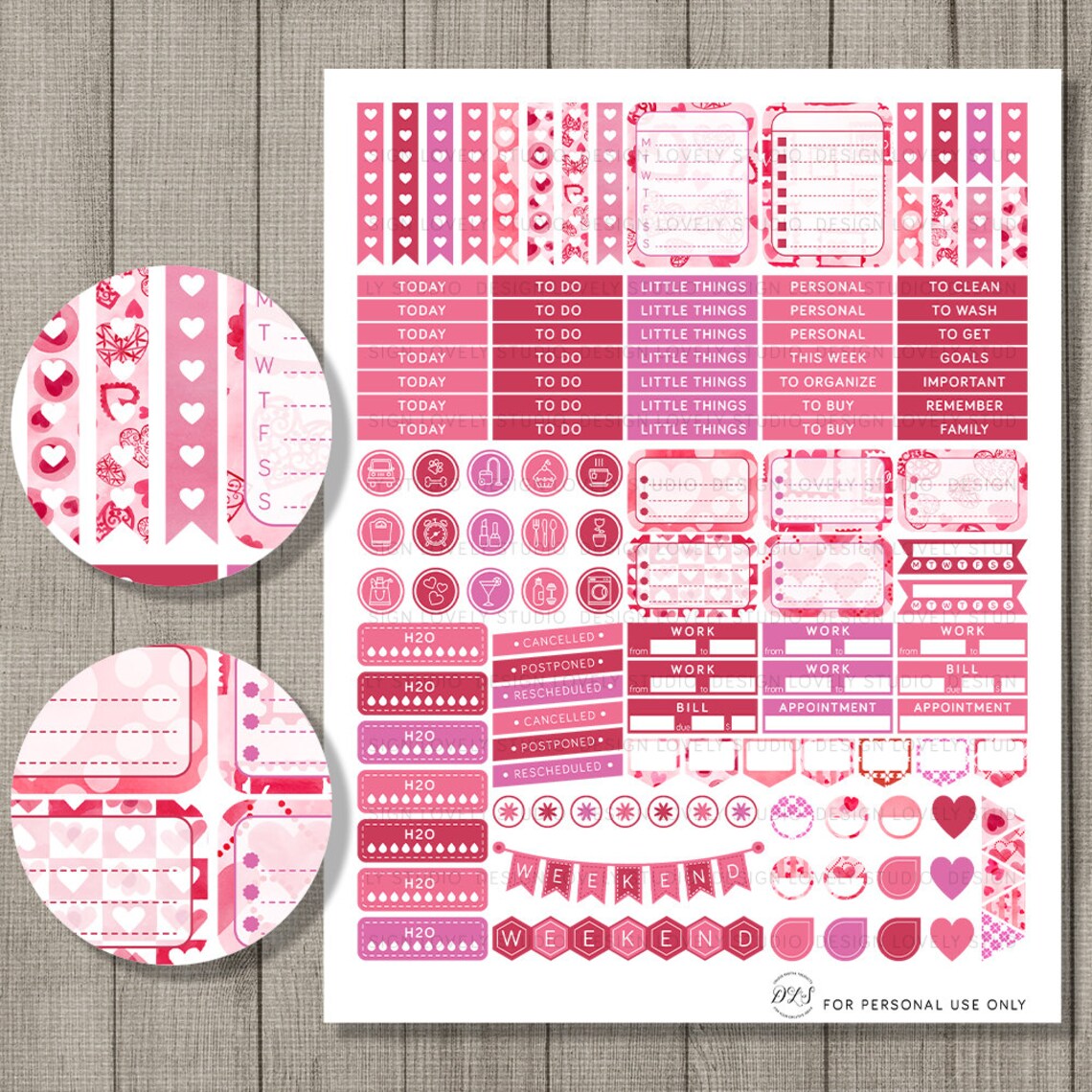 February Planner Stickers ECLP Vertical Stickers Valentines - Etsy