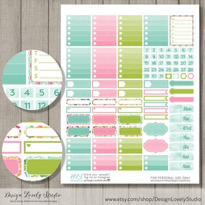 Printable Weekly Stickers Kit for Erin Condren, Tropical Planner Kit ...