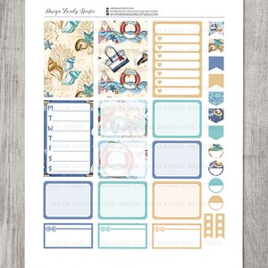 Beach Day Planner Stickers, Big Happy Planner Printable Stickers Kit ...
