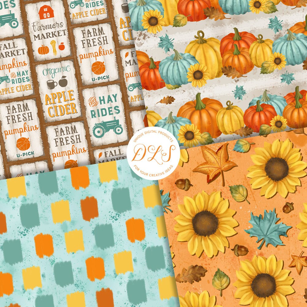 Fall Digital Paper Pumpkin Digital Paper Halloween Digital | Etsy