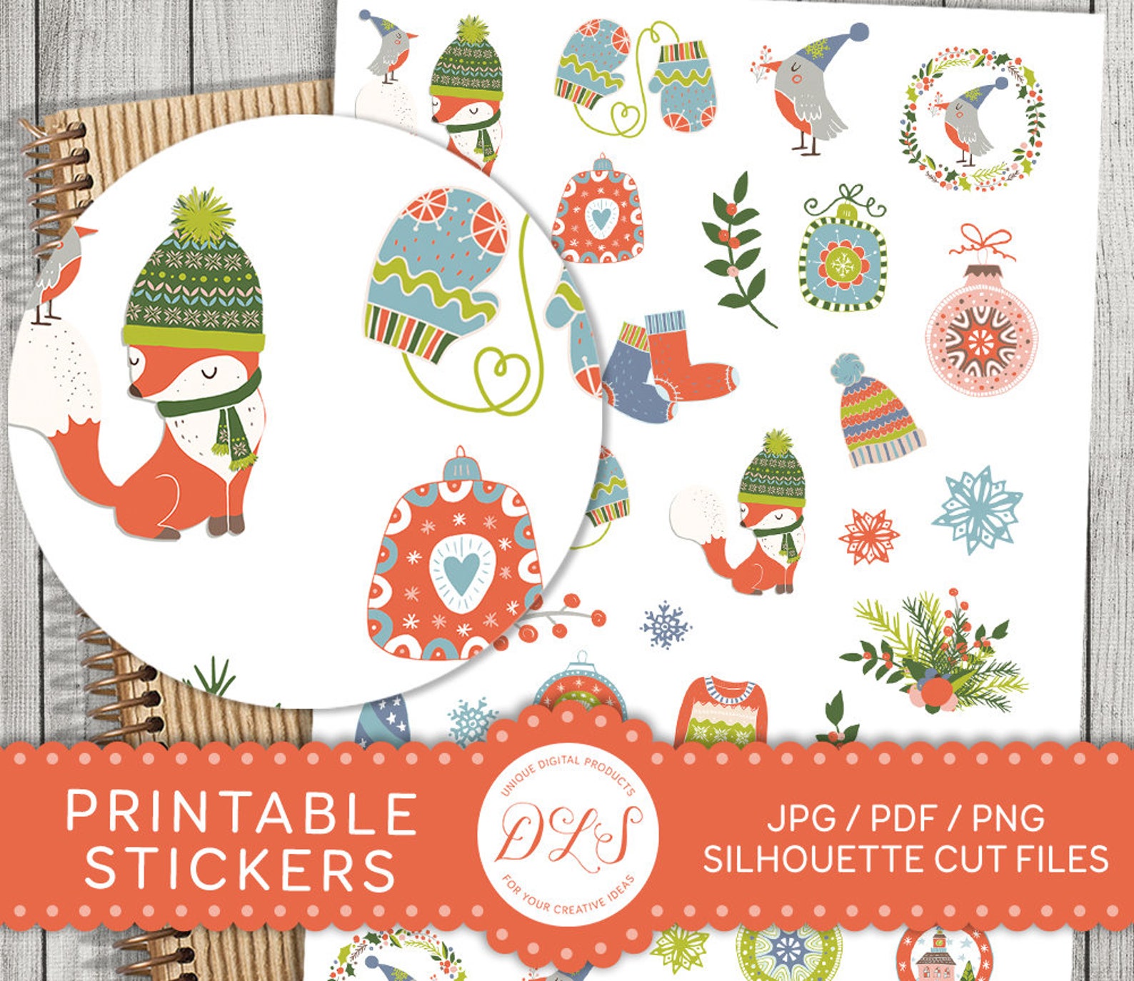 Christmas Decorative Stickers Christmas Scrapbook Stickers - Etsy