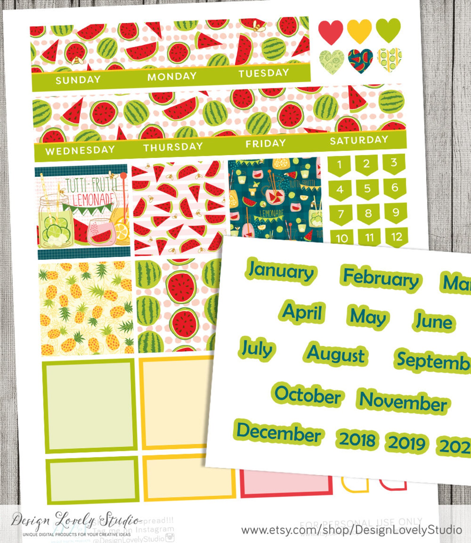 Big Happy Planner Monthly Stickers Kit Printable Monthly | Etsy