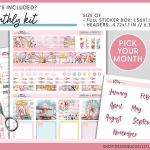 Carnival Printable Planner Stickers Bundle, Monthly, Weekly, and ...