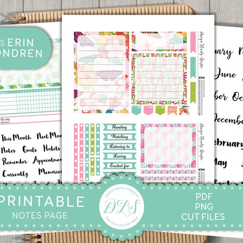 Printable Monthly Planner Stickers Erin Condren Monthly Kit | Etsy