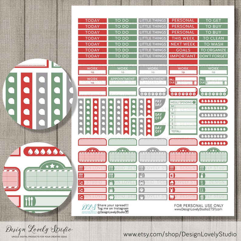 Printable Christmas Planner Stickers Kit Holiday Planner - Etsy