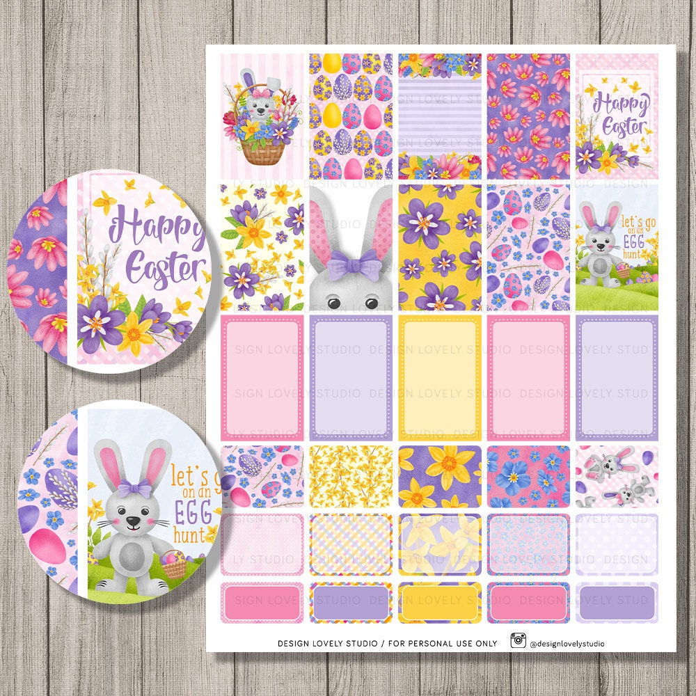 Happy Planner Easter Kit, Easter Planner Stickers, Happy Planner April ...